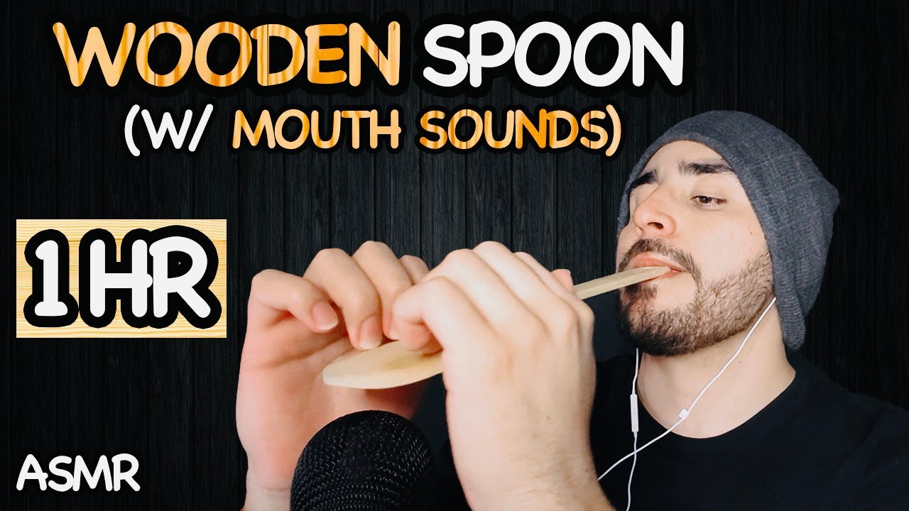 ASMR 1 Hour of Tingly Wooden Spoon Sounds (w/ Lots of Mouth Sounds ...