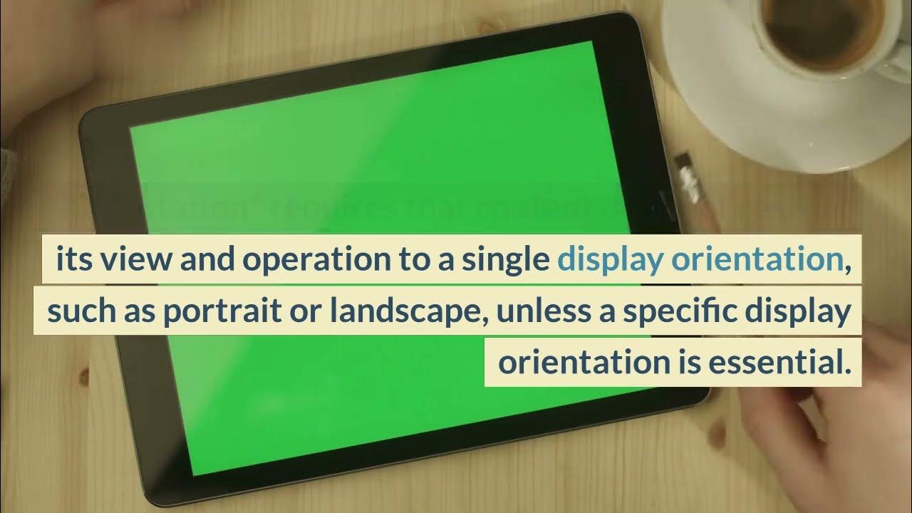 How to implement WCAG 2.1 Success Criteria 1.3.4 Orientation in code with examples - YouTube