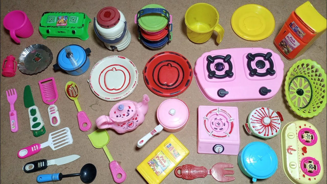 4 Minutes Kitchen Set | Plastic Kitchen Set|Miniature Mini Kitchen Toy ...