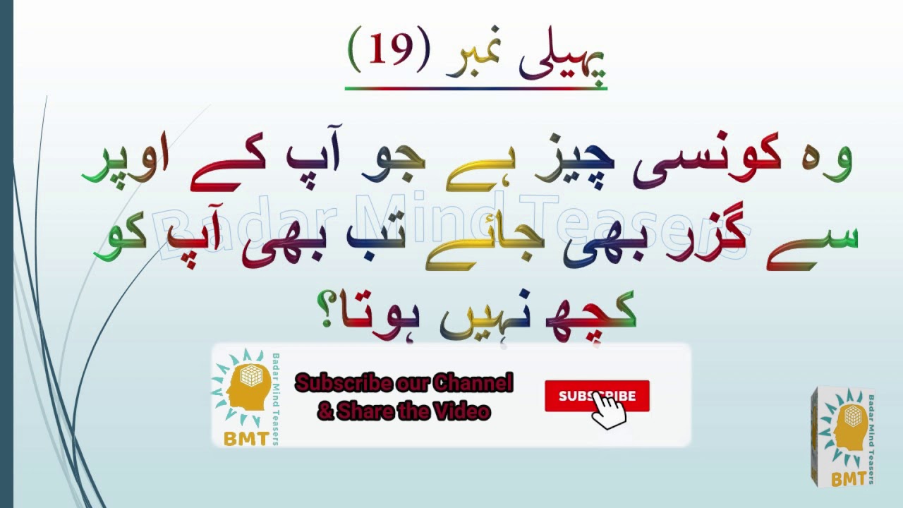 Urdu Riddle Series Part 4 (Riddle 16 to 20) | Urdu Paheliyan with ...