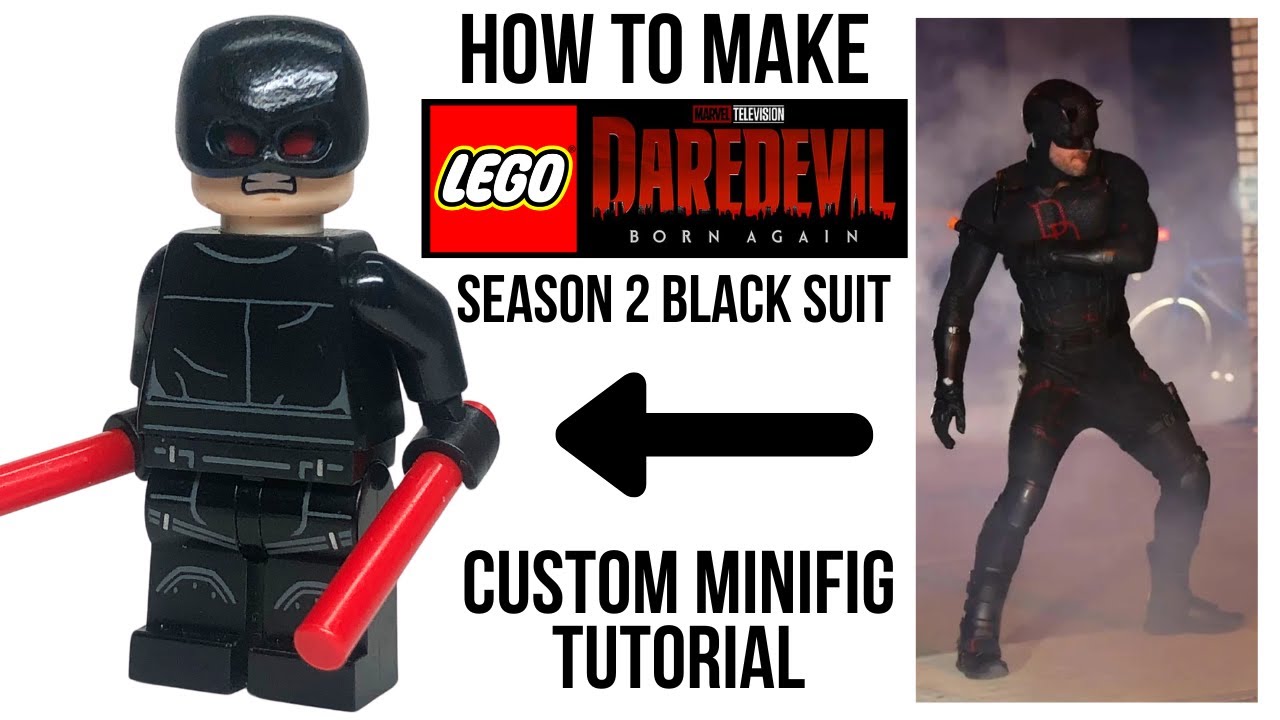 LEGO DAREDEVIL BORN AGAIN SEASON 2 "Black Sui"t Custom Minifig Tutorial ...