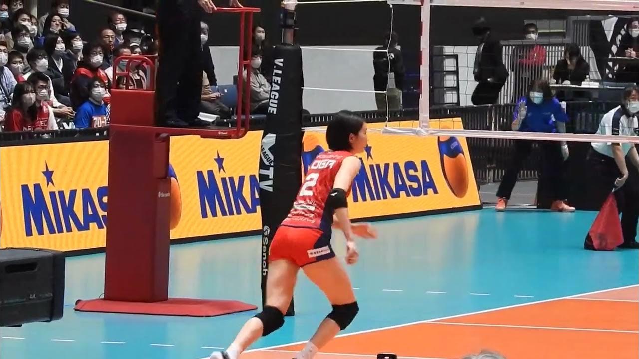 Japanese volleyball women's volleyball V League NEC Red Rockets uniform number 2 Sarina Koga ① ...