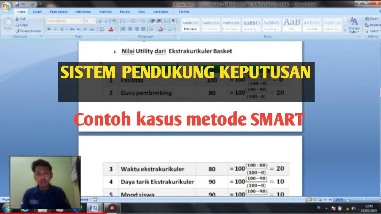 Contoh dan penyelesaian studi kasus menggunakan metode SMART|Sistem ...