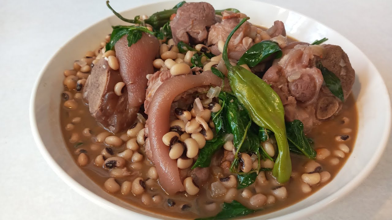 pusi|ilocano dish pata ng baboy at pusi pinablad(blck eyed peas) - YouTube