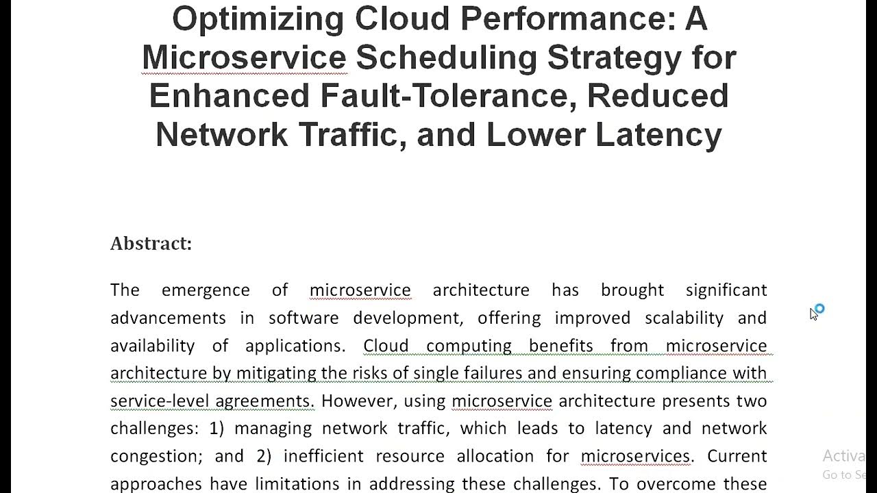 Optimizing Cloud Performance A Microservice Scheduling Strategy for Enhanced Fault Tolerance ...