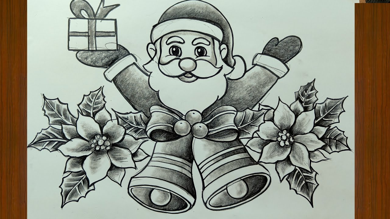 christmas day drawing for beginners with pencil sketch,how to draw ...