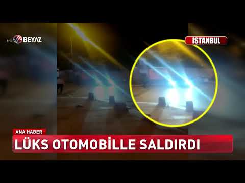 Lüks otomobille saldırdı