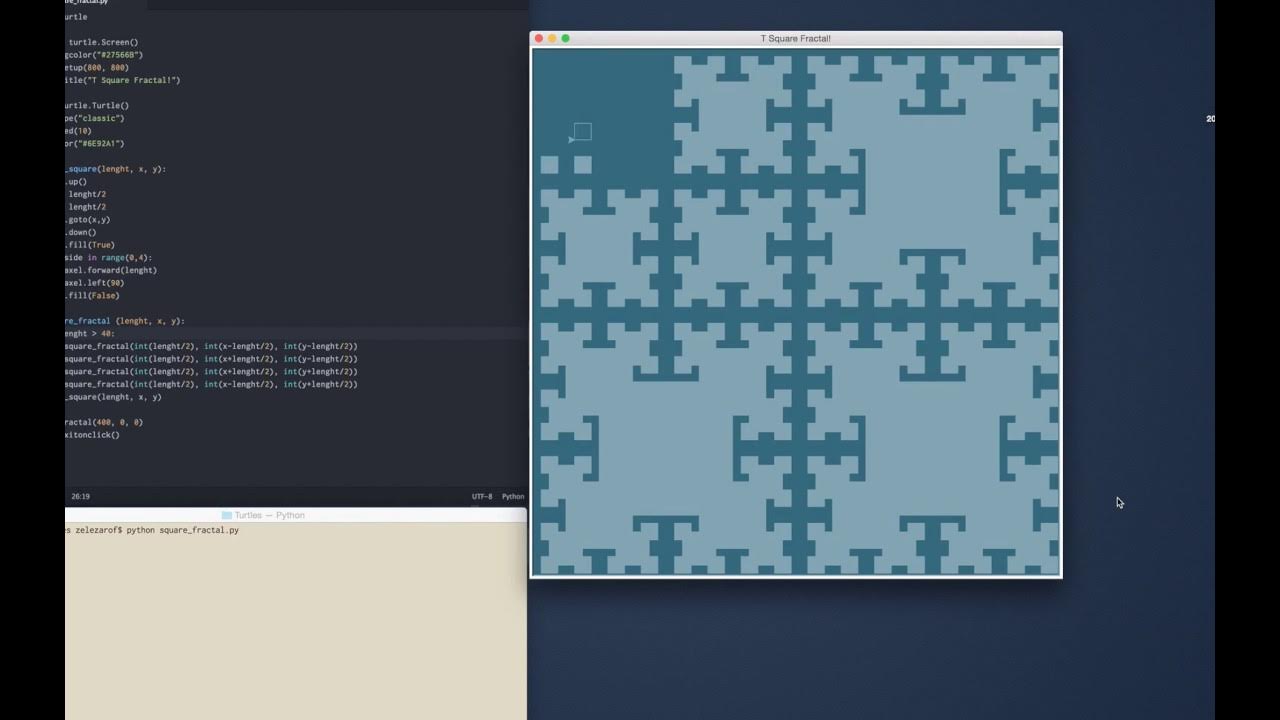 T-Square Fractal (Python Code & demo) - YouTube
