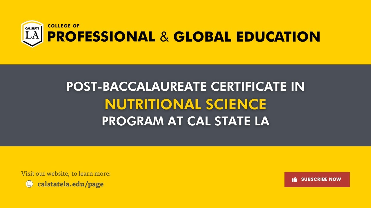 Post-Baccalaureate Certificate in Nutritional Science Online Program at ...