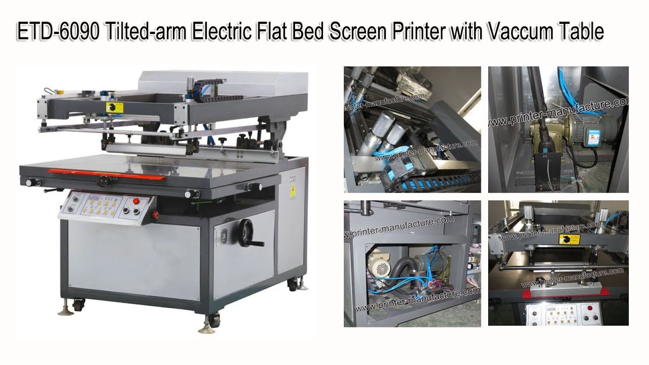 Flat Bed Screen Printing Machine with Vacuum Table - YouTube