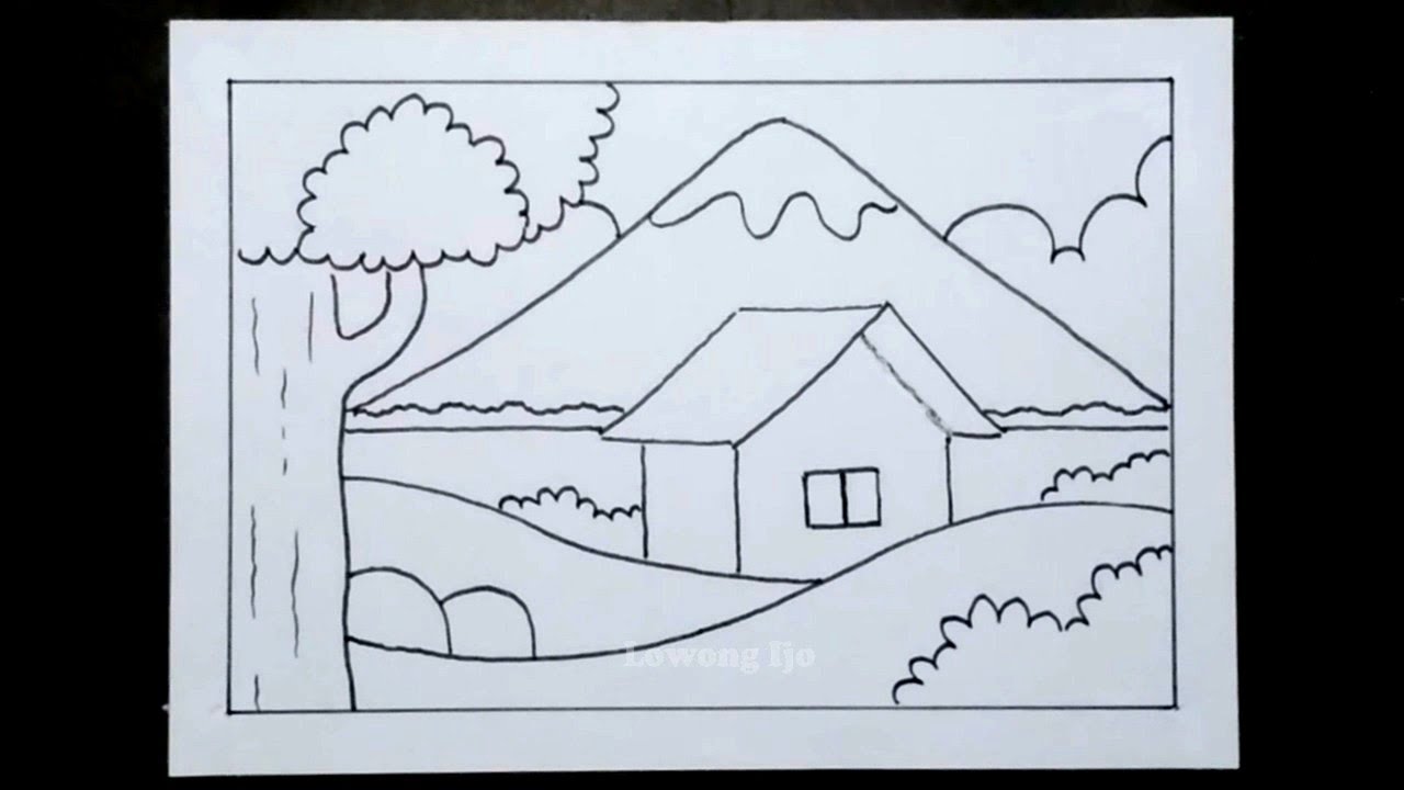 Gambar pemandangan indah dan simpel untuk pemula - YouTube