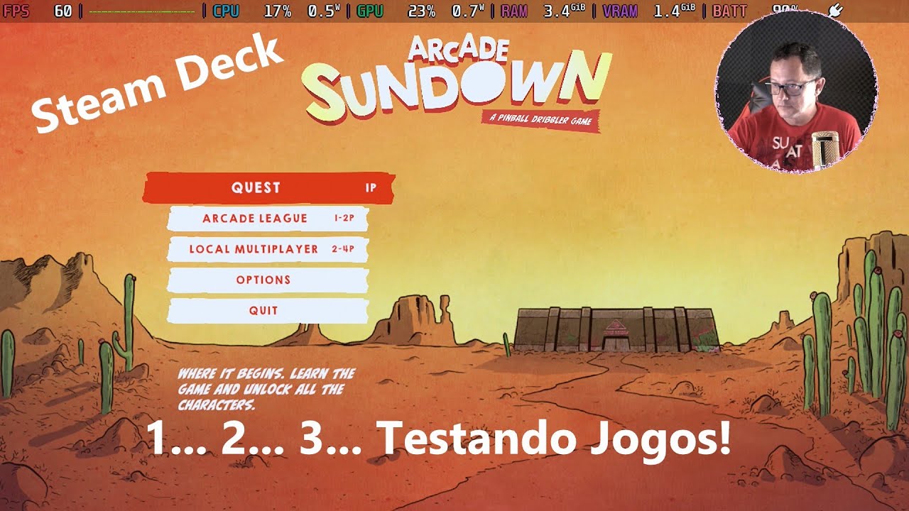 Steam Deck: Arcade Sundown. 1... 2... 3... Testando Jogos! - YouTube