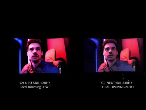 Samsung Odyssey NEO G9 SDR@120Hz vs HDR@240Hz in a Blu-Ray Movie Side by Side Comparison - YouTube