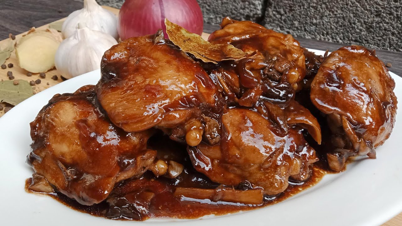 How To Cook Adobong Manok Without Using Oil - YouTube