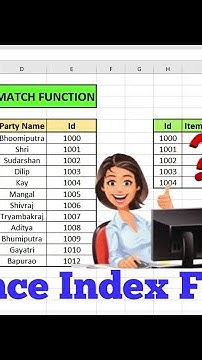 Advance Excel | Index Match formula - How to use Index Match formula in ...