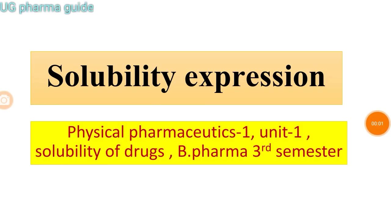 Solubility expressions || physical pharmaceutics-1 notes || unit-1 ...