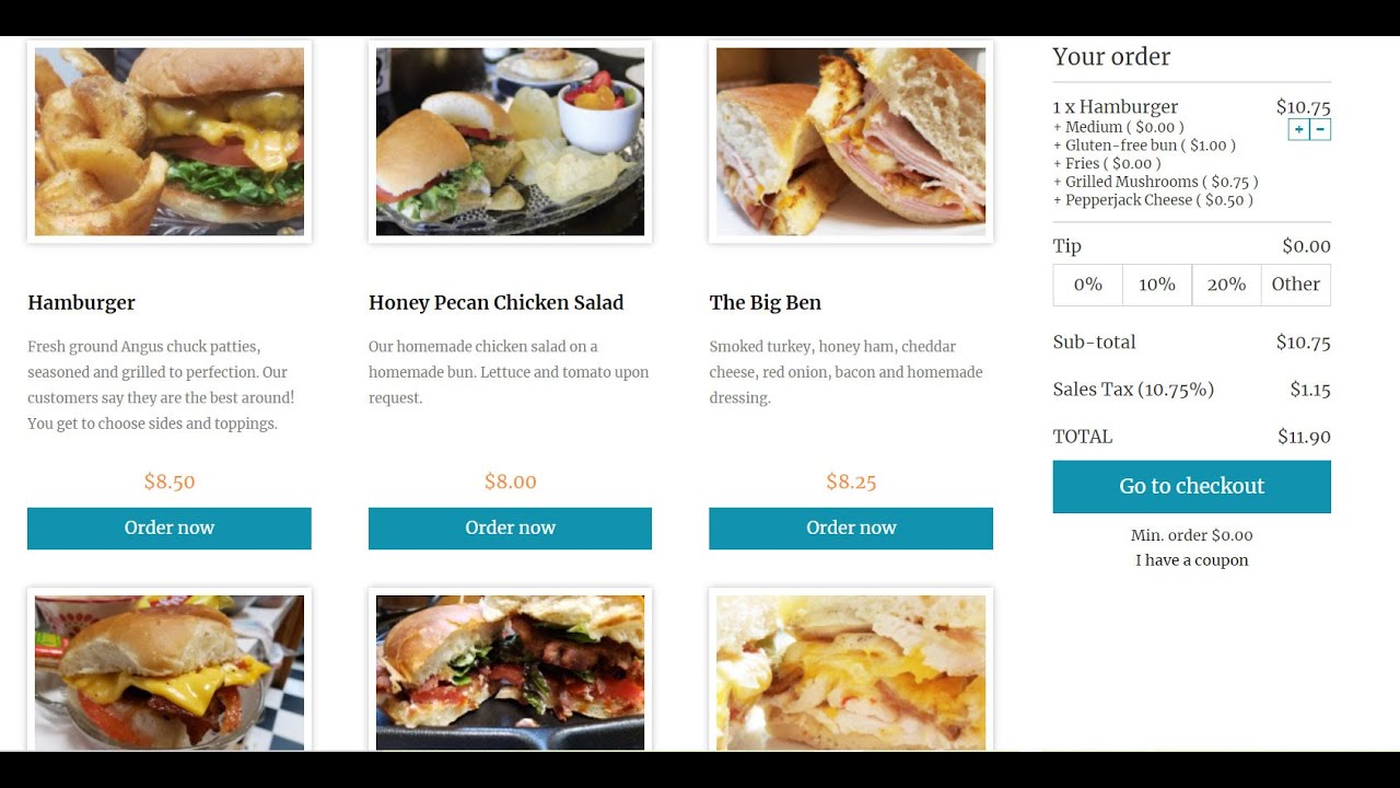 Perfect Fit Menu - online food ordering demo - YouTube