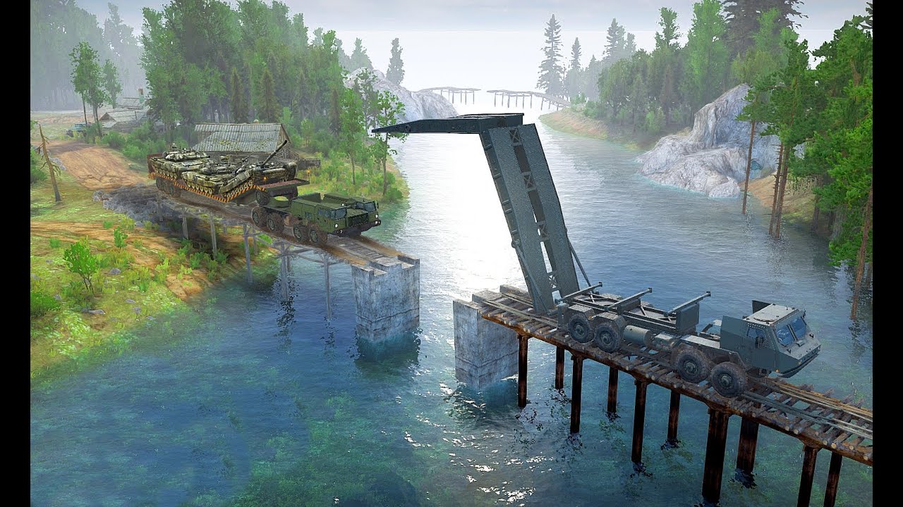 Emergency Military Bridge Build to Transport Heavy Tanks Across ...