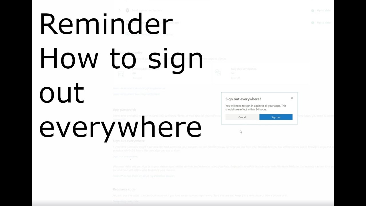 How i sign out everywhere - YouTube