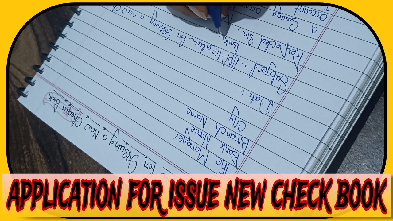 Application for issue a New cheque Book || New cheque Book apply kaise ...