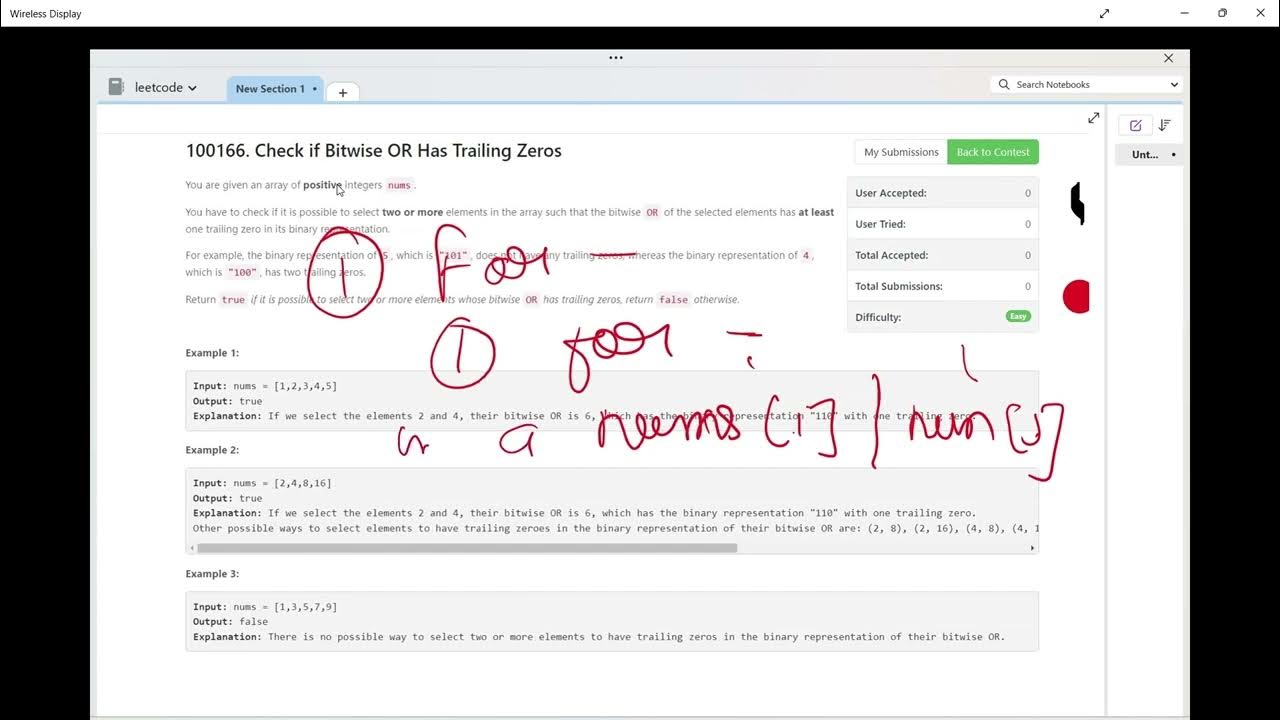 100166. Check if Bitwise OR Has Trailing Zeros || weekly 378 || solution - YouTube