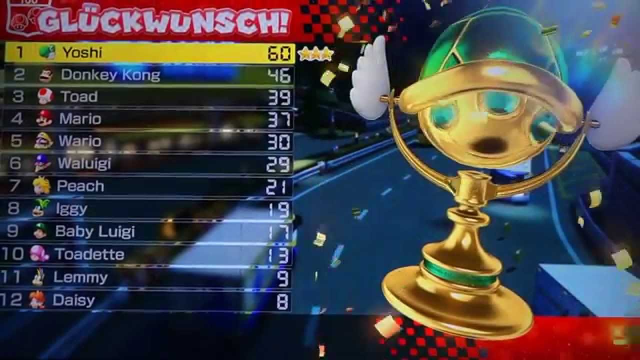 Wii U - Mario Kart 8 - End Screen - 3 Stars - Win the Race! - YouTube
