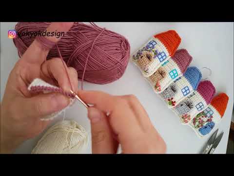 Amigurumi Köy Evi Anahtarlık Yapımı - Tiny house keychain - 2. Bölüm