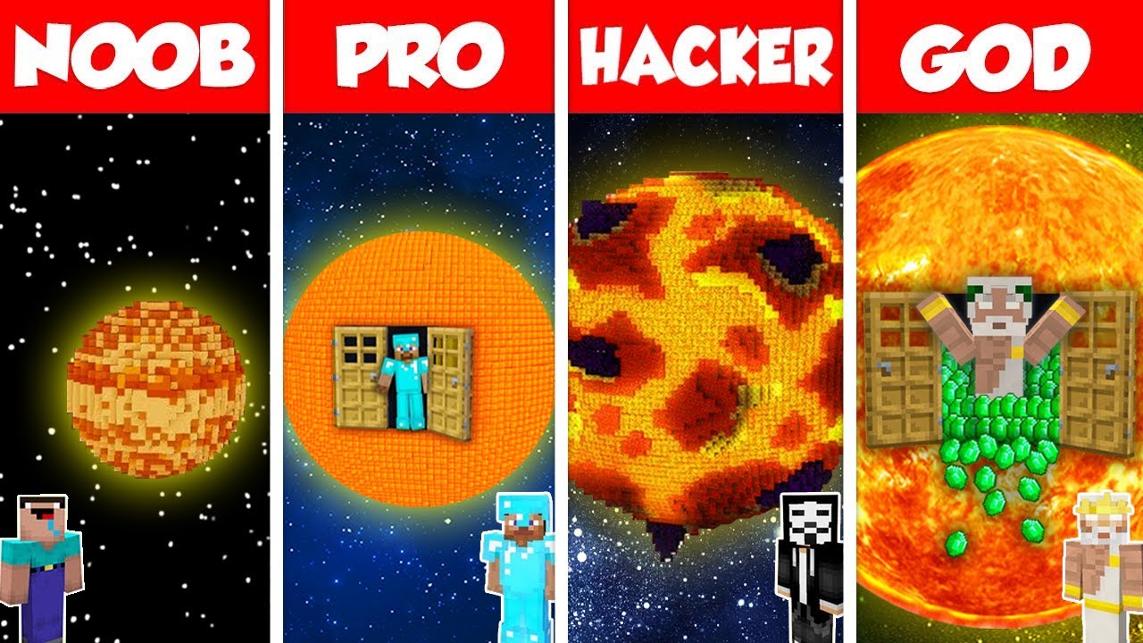 Minecraft Battle: NOOB vs PRO vs HACKER vs GOD: INSIDE SUN PLANET HOUSE ...
