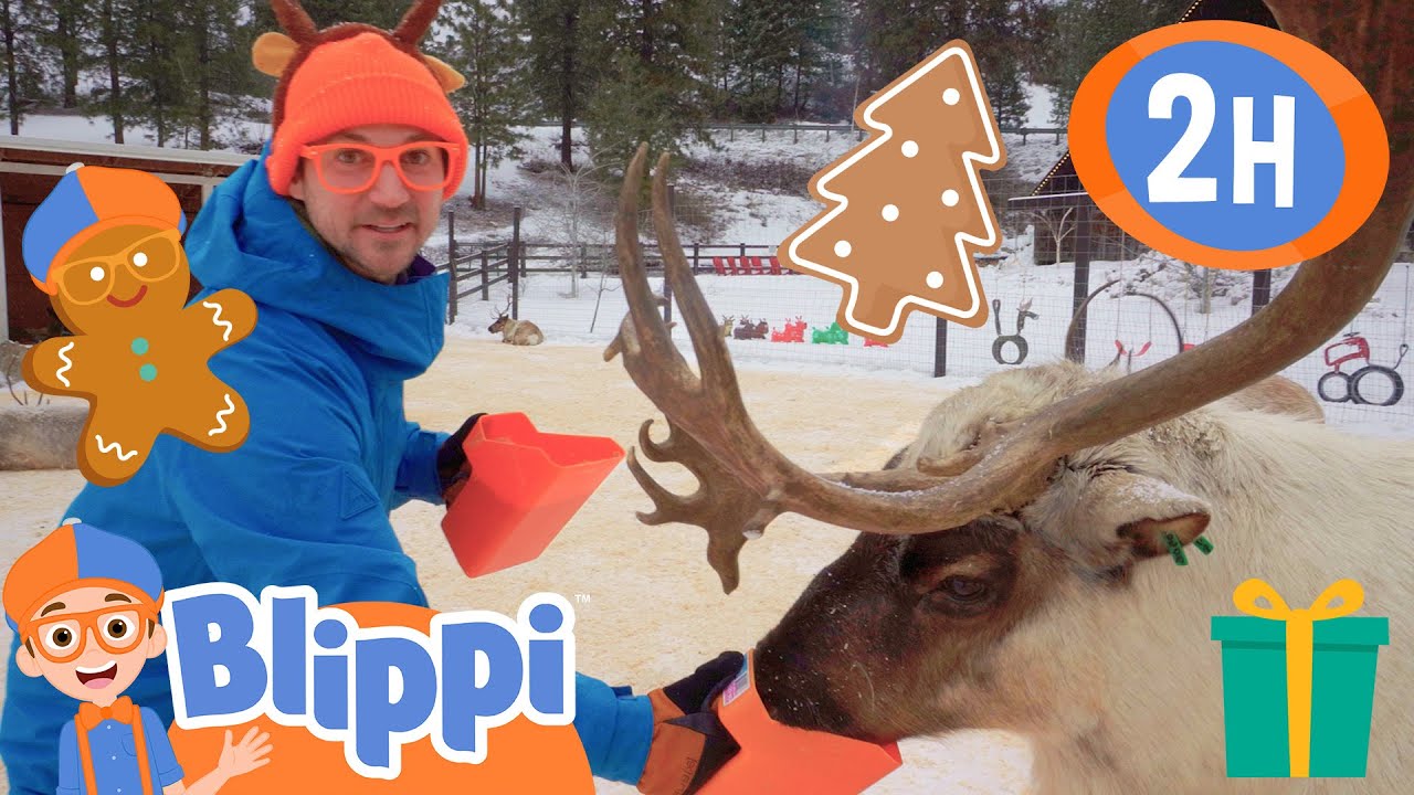 Blippi Visits a Reindeer Farm At Christmas 🦌 ️ | Blippi | Educational ...