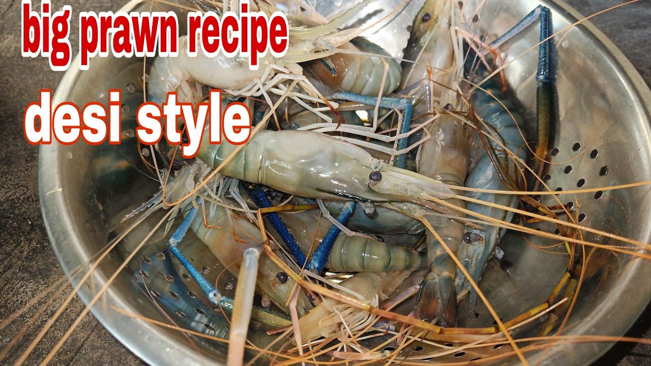 HOW TO COOK Big Prawn Recipe Village Style | Desi Jhinga Fry Masaledar ...