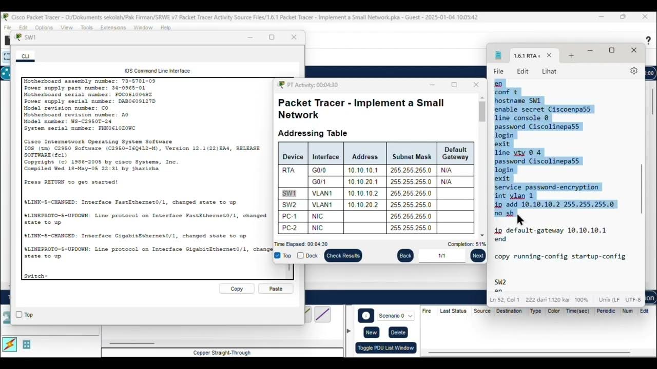 1.6.1 Packet Tracer - Implement a Small Network - YouTube