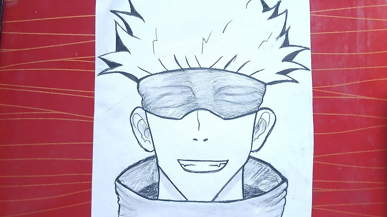 How to Draw Gojo with Blindfold - Step by Step #easy Pencil Sketch ...