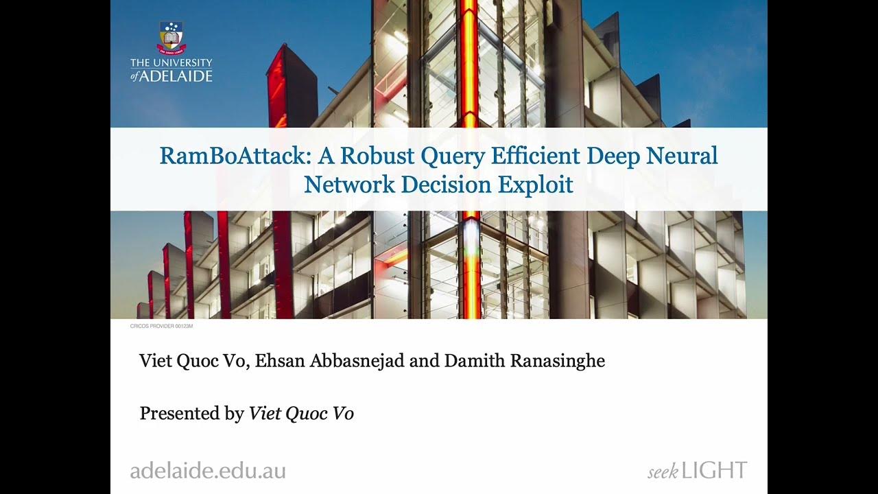 NDSS 2022 RamBoAttack: A Robust and Query Efficient Deep Neural Network Decision Exploit - YouTube
