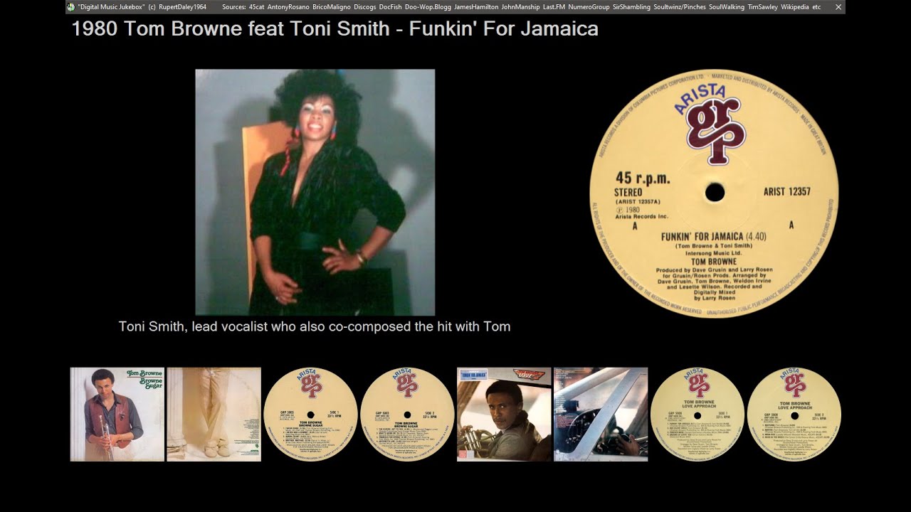 1980 FAST: Tom Browne featuring Toni Smith - Funkin' For Jamaica ...
