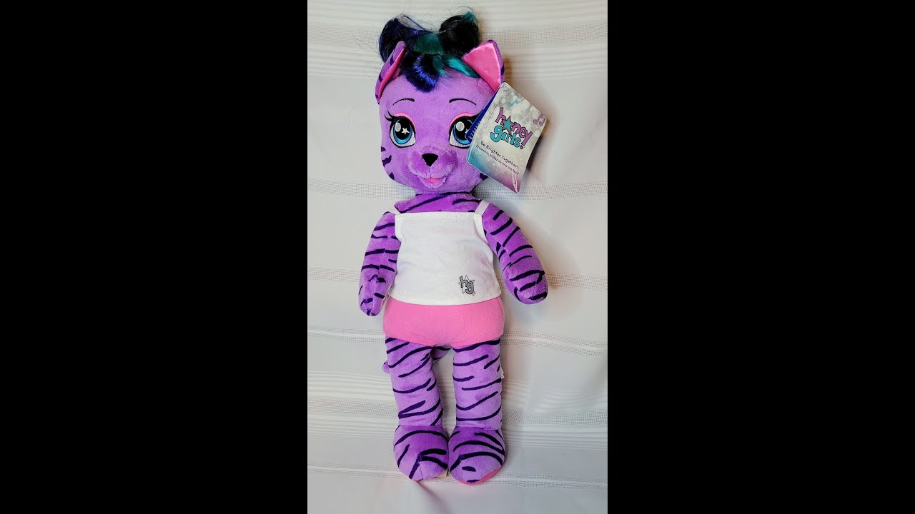 Build A Bear Honey Girls Teegan Plush Purple Tiger With Music - YouTube