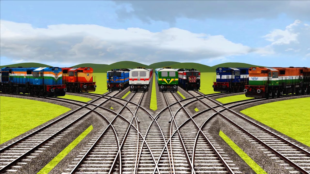 8 MIXED TRAINS CROSSING DANGEROUS MOUNTAIN RAILROAD TRACKS 🛤️ - Train ...