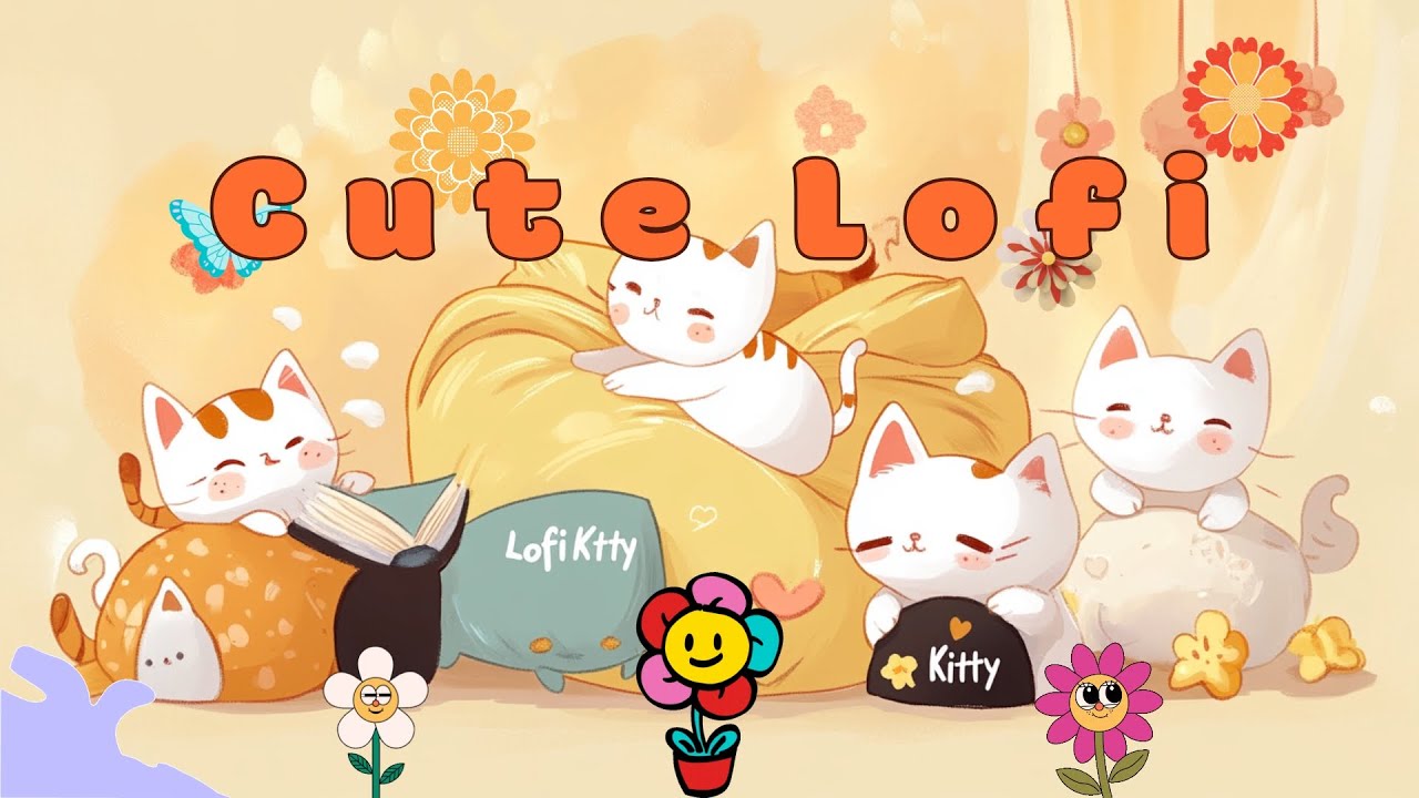 Cute Lofi 🐱💤 Snuggle Up with Lofi Kitty 🌼📚 1 Hour of Adorable Cafe ...