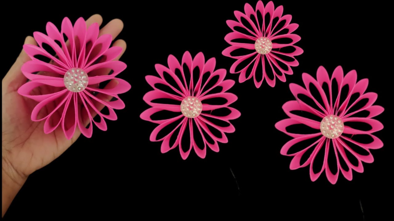 Easy Ribbon flower making|| Flower crafts|| DIY - YouTube