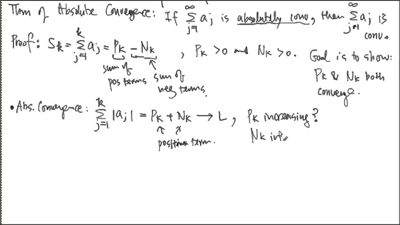 Convergence of Absolute Convergence, Proof - YouTube