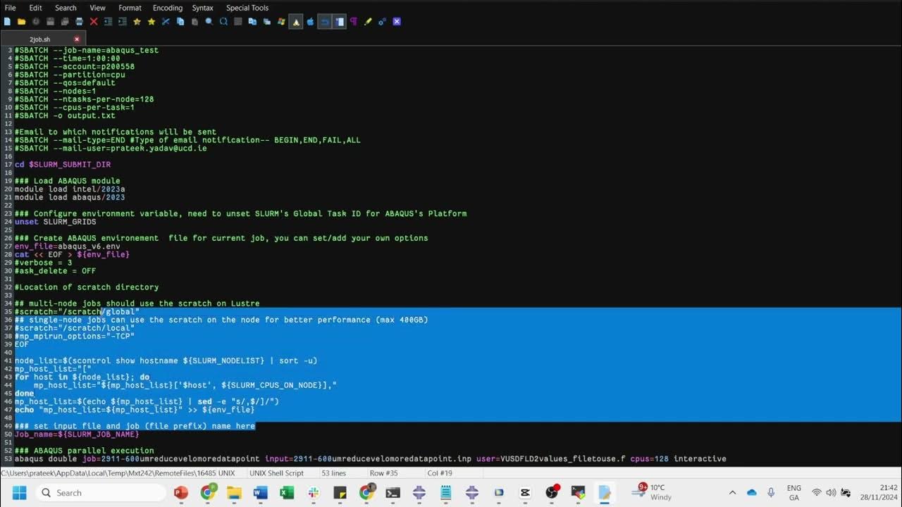 Running ABAQUS job with user subroutine on HPC cluster - YouTube