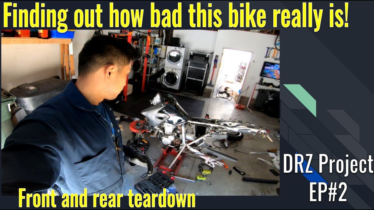 DRZ head bearing replacement and rear teardown | DRZ 400SM Rebuild ...