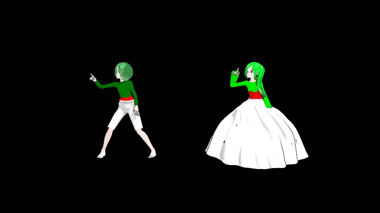 (MMD)Gardevoir gijinka+Gallade gijinka dancing to 'Bad Apple' - YouTube
