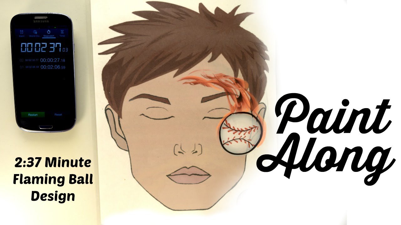 Paint Along 2 37 Minute Flaming Sports Ball Face Painting Tutorial ...