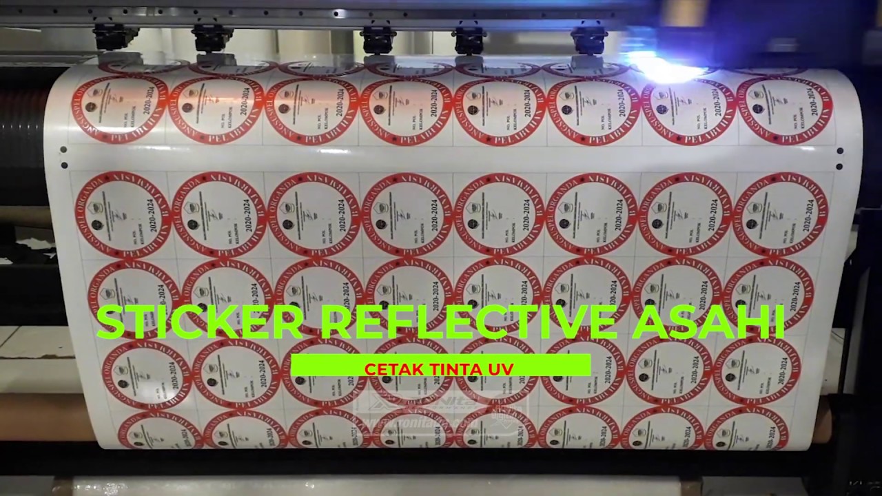 Jasa Cetak Sticker reflective ASAHI UV - YouTube