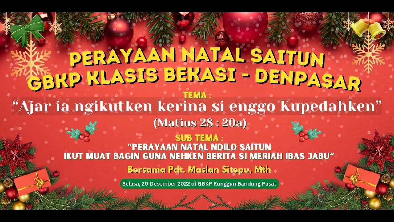 Kebaktin Natal Saitun 20 Desember 2022 - YouTube