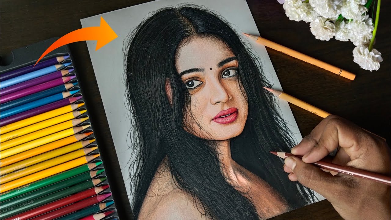 First Time Colour Pencil Portrait 😄 Brustro 72 Coloured Pencil Drawing ...