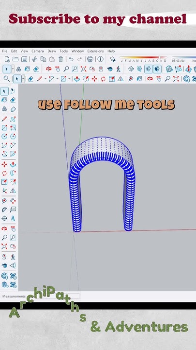 How to use the Follow me tool to create arches in SketchUp? - YouTube