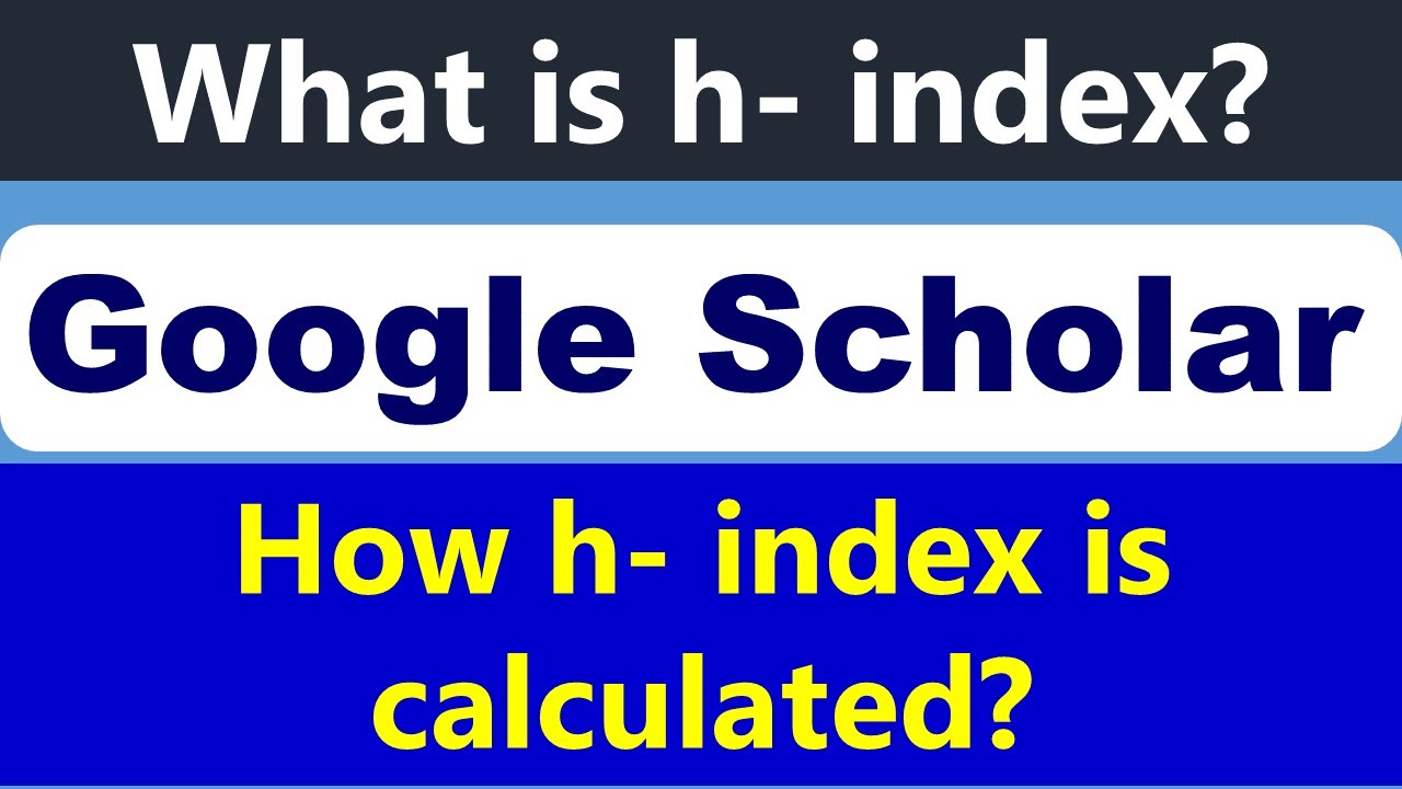 H Index What Is H Index How To Calculate H Index YouTube