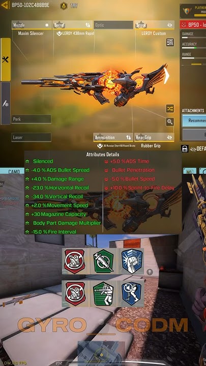 Best Mythic BP50 Loadout + Perks in CODM #callofdutymobile #codm #codmobile #gaming #explore ...