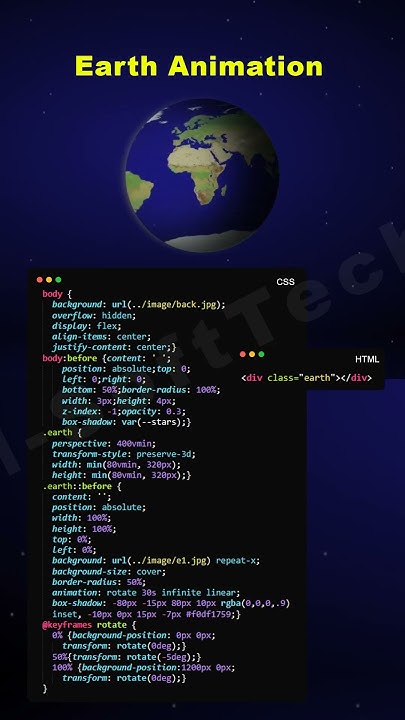 Animated Earth Using HTML & CSS Only | CSS Animation #animation #cssanimation #shorts # ...